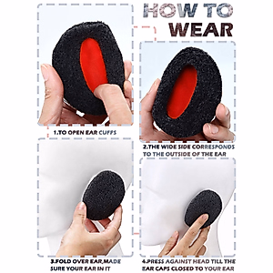 Geyoga 4 Pairs Bandless Ear Muffs Fleece Ear Muffs Thick Winter Ear Covers Cold Weather Ear Warmer for Women