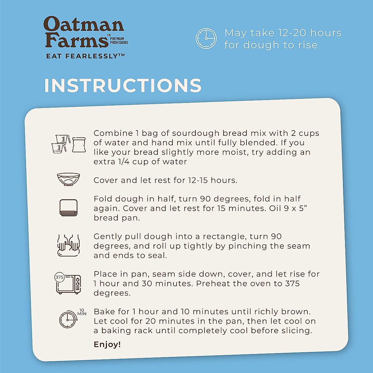 Organic Sourdough Bread Mix - Blue Beard Durum & Skagit 1109, Cinnamon Raisin, & Skagit 1109 & White Sonora - Whole Wheat Bread Mix by Oatman Farms - Features Regenerative Organic Certified Stone-Mil