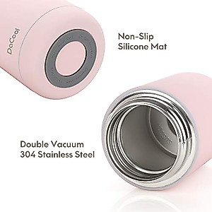 DaCool Insulated Lunch Containers Hot Food Jar Vacuum Insulated Stainless Steel 16 oz Leak Proof Keep Food Cold Hot Food Container Lunch Box School Camping Outdoors,BPA Free- Pink