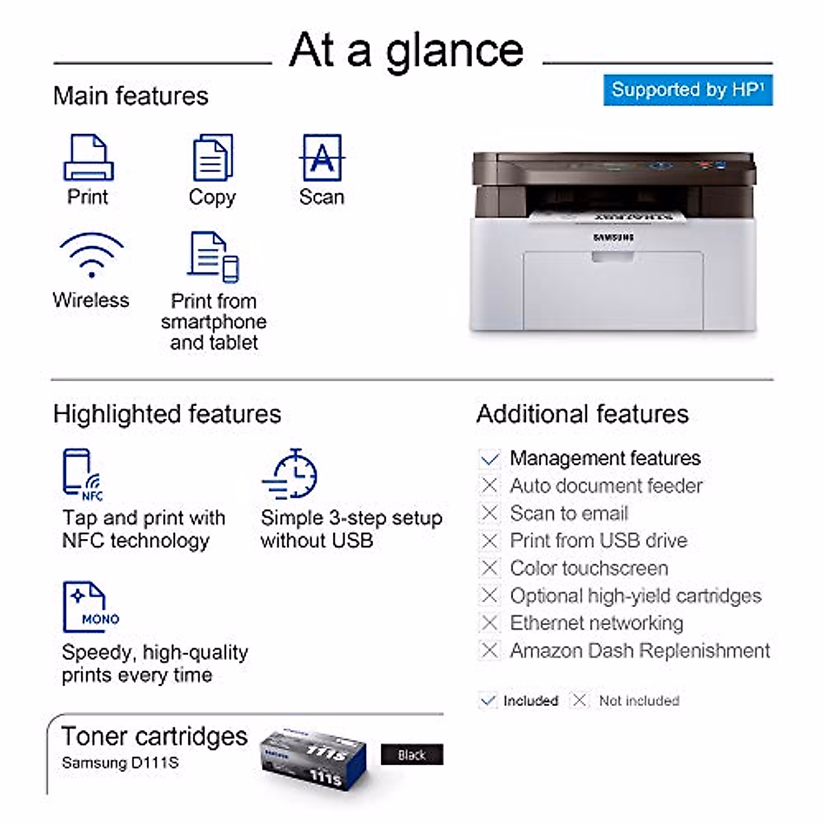 Samsung Xpress M2070W Wireless Laser Printer | Scan, Copy, NFC