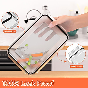 36 PCS Large Food Storage Containers with Lids Airtight(18 Containers with 18 Lids) - BPA Free Plastic Meal Prep Containers Set, Leakproof Kitchen and Pantry Organization - with Labels & Pen