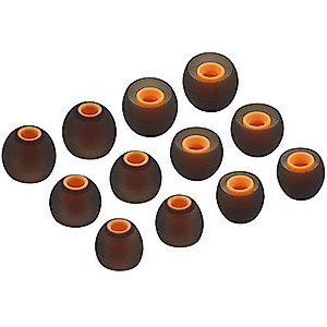 ALXCD Ear Tips for Lifestyle Tune 110BT in-Ear Headphones, 6 Pairs S M L Sizes Replacement Silicone Earbud Tips, Fit for 110BT，Black/Orange