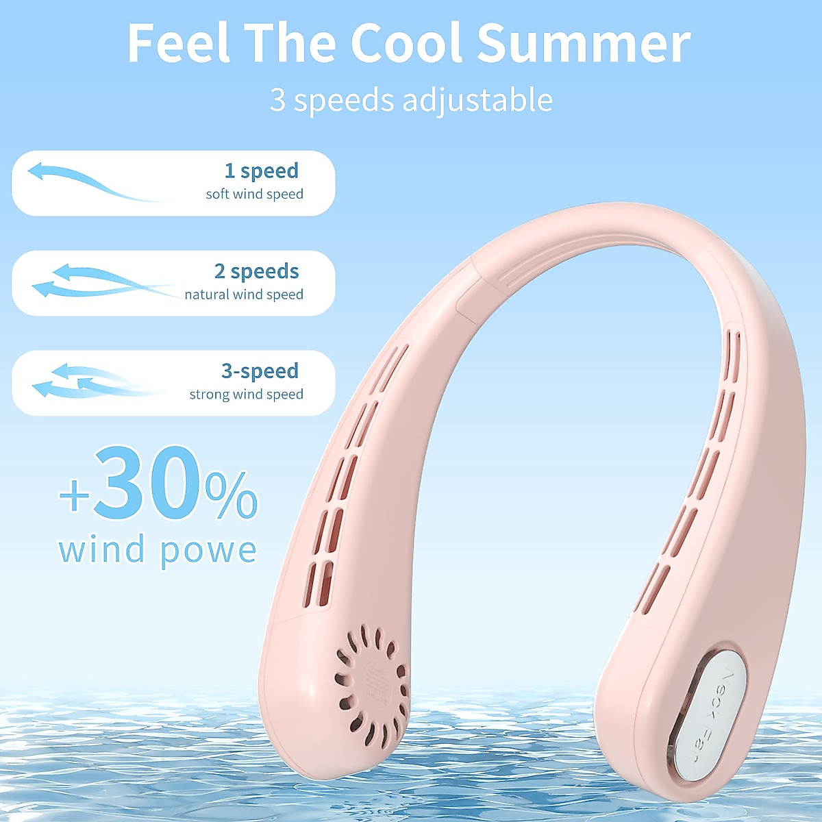 Portable Neck Fan, Hands Free Bladeless Personal Fan, 4000mAh Battery 4-16H, 360° Fast Cooling, No Hair Twisting, Ultra Quiet, Travel Essentials, Suit Home Office Sports, Gifts for Women Men-Pink