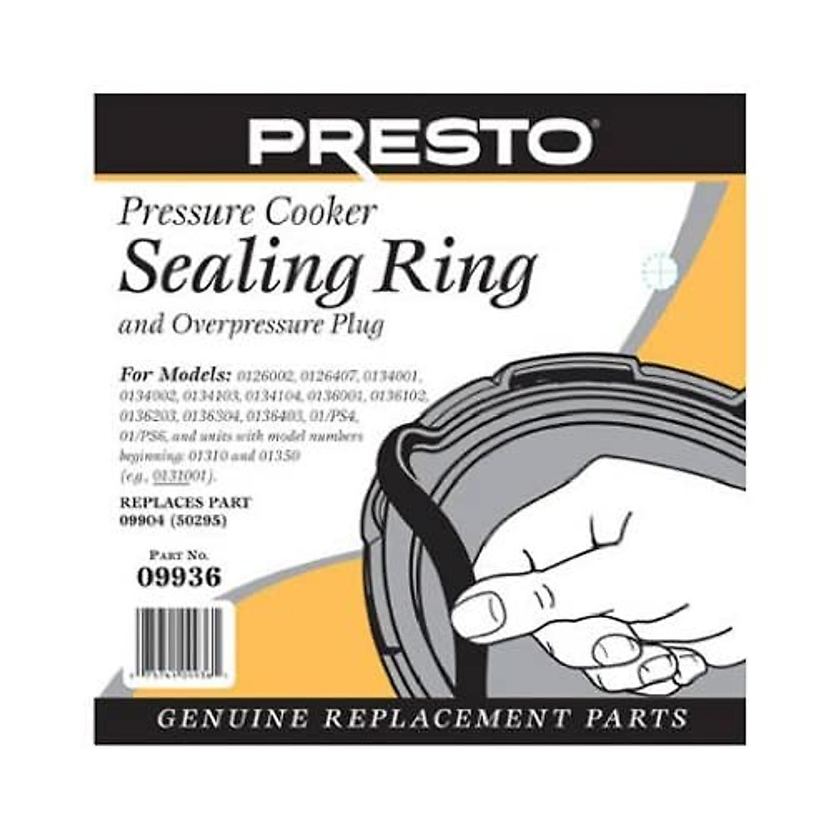 Amazon Brand - Presto Pressure Cooker Sealing Ring, Black
