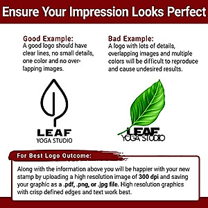 Personalized Rubber Hand Stamp, Wood Handle with Custom Logo | Multiple Size Options Available | Upload Your Own Logo (3"x4")