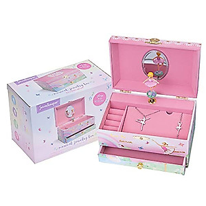 Jewelkeeper Ballerina Music Box & Little Girls Jewelry Set - 3 Ballerina Gifts for Girls - Ballerina Jewelry Box for Girls Musical
