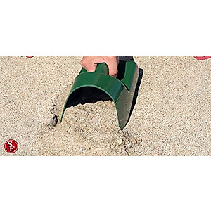 SE 3 Quart Sand Scoop Sifter with 0.5" Holes - Use for Gold and Metal Prospecting, Green