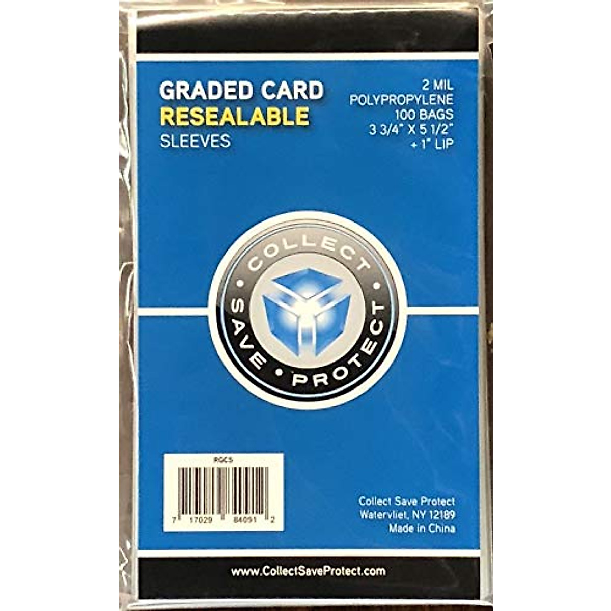 CSP - SGC Graded Card Sleeves Resealable Bag - 2 Mil - 100 Bags - Protect SGC Slabs from Scratches