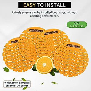 NEW EMBARK Urinal Screen Deodorizer - Urinal Cakes Anti-Splash Urinal Screen for Toilets at Home Office Bar Gyms Restaurants Schools - Toilet Urinal Guard with Lemon and Orange Scents 6.3"x6.3", 10pcs
