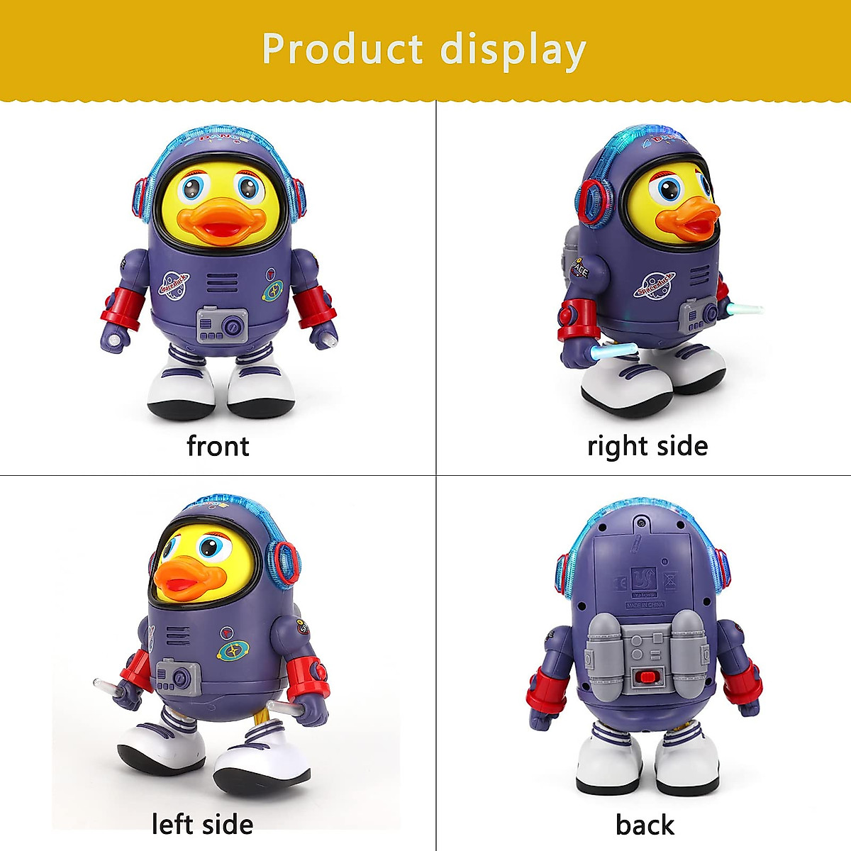 GFORI Baby Duck Toy Musical Interactive Duck Toy with Lights and Sounds, Space Elements Designed, Cute Dancing Space Duck Toy Playset, for Toddlers and Gift for Kids