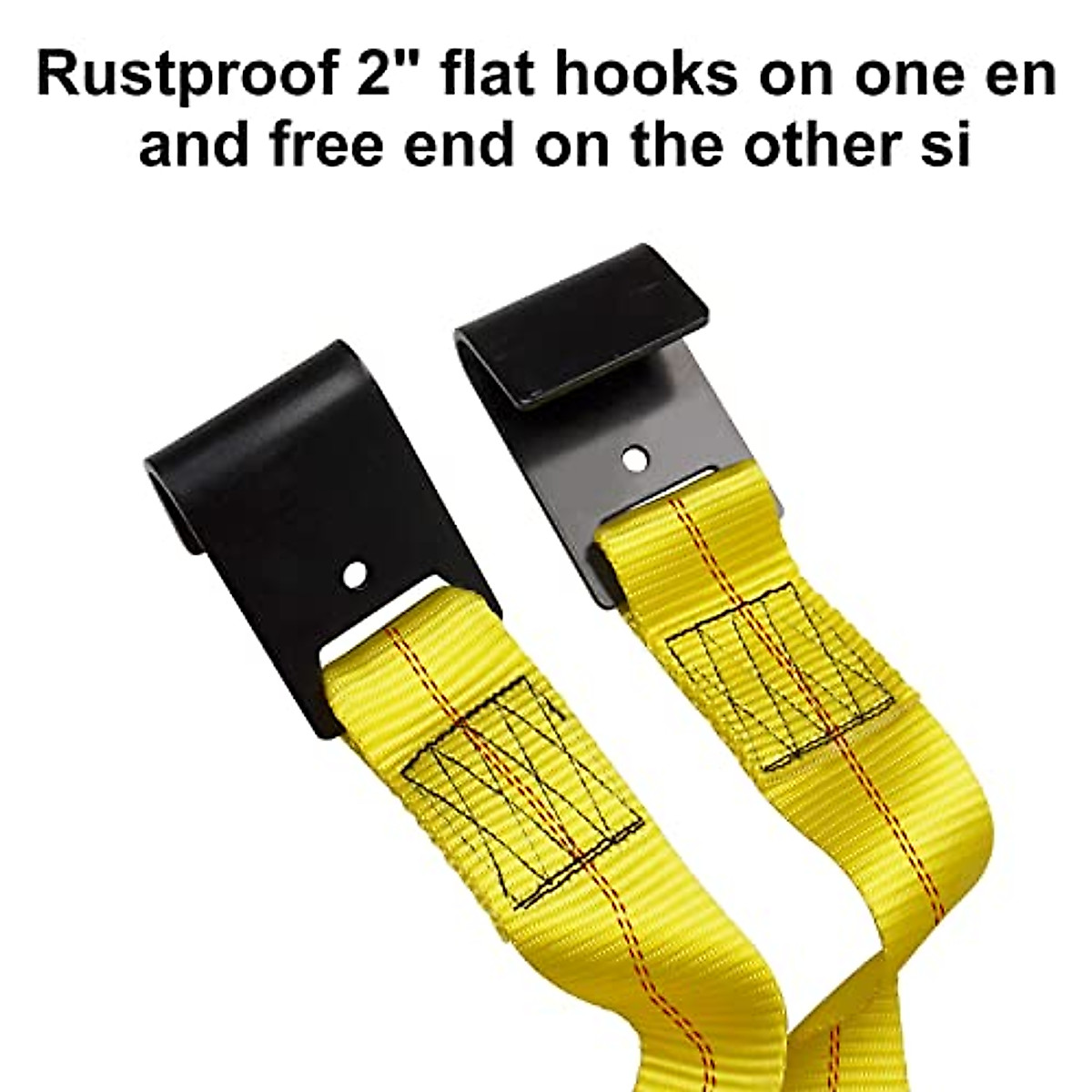 BANG4BUCK 2 Pieces 5ft Universal Adjustable Tie Down Tow Dolly Basket Straps for Demco Kar Kaddy Dollys 10,000 lb Strength with 2 Flat Hooks