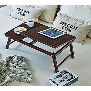 Amazon Basics Portable Lap Desk with Adjustable Lift Top for Laptops and Reading - Espresso Finish