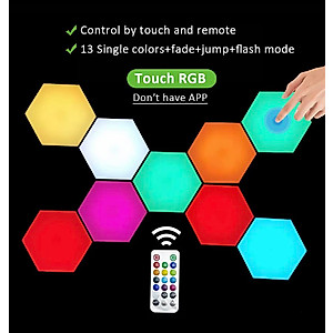 Hexoglow Hexagon LED Lights - Premium Set of Hexagon Wall Lights “6 PCS“ Remote Control and Touch Sensitivity, RGB Lighting, Aesthetic Room Decor, Perfect for Gaming Room and Living Room