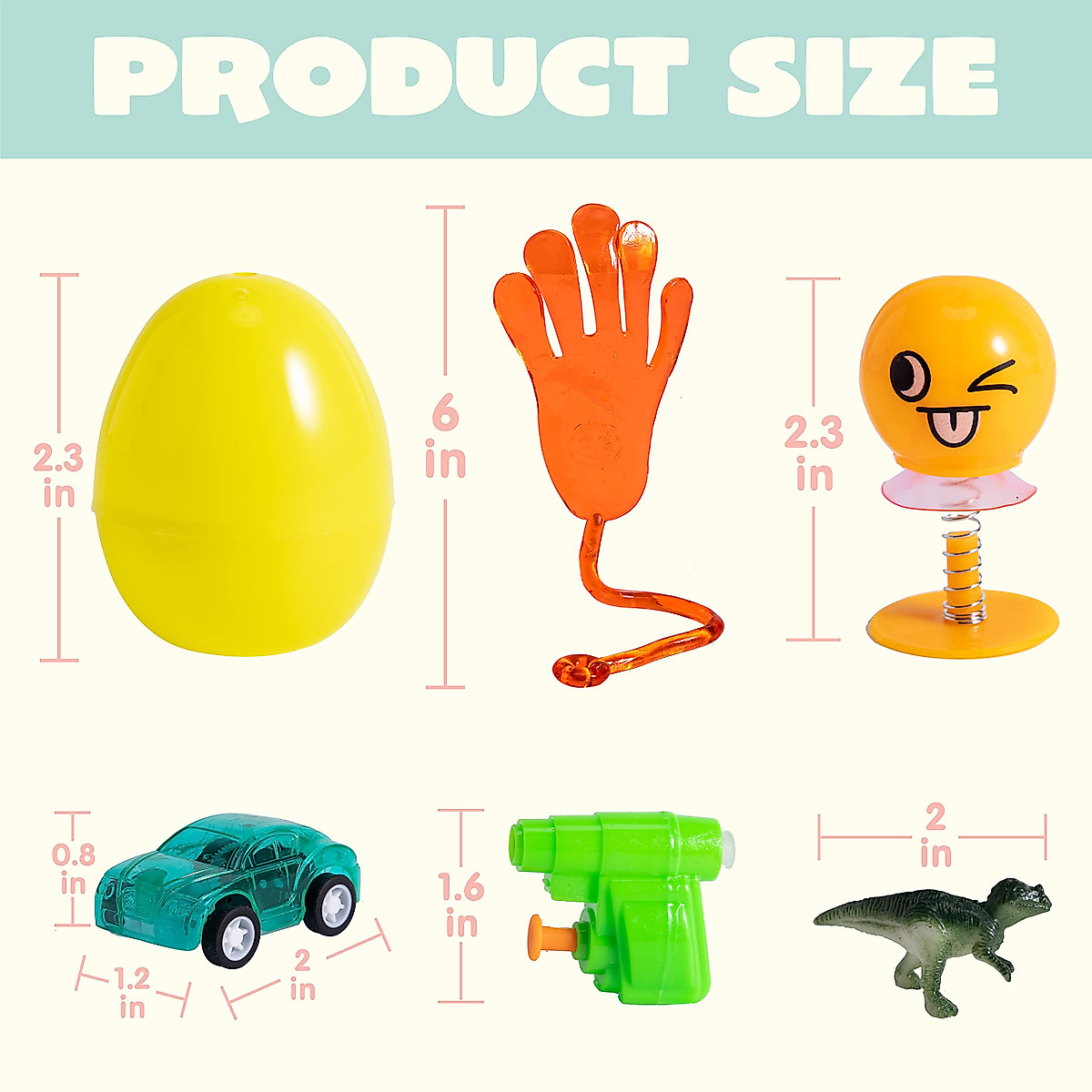 JOYIN 48Pcs Easter Eggs with Toys Inside, Prefilled Easter Eggs with Popular Assorted Toys for Kids Boys Girls, Easter Party Favors Easter Eggs Hunt, Basket Stuffers Filler, Classroom Exchange