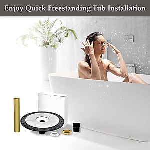 Freestanding Tub Drain Rough-in Kit, 12" Large Base Free standing Bathtub Drains Installation Kits with ABS Adapter and Brass Pipe CUPC Certification