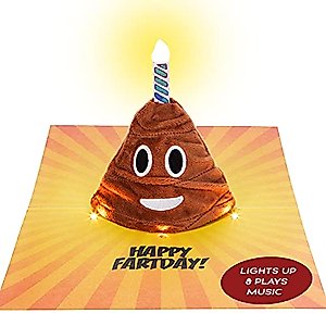 Plush Happy Birthday Card – Plays & Sings a Hilarious Version of the Happy Birthday Song - Lights Up in Sync to Music - 3D Pop Up Birthday Card Funny Birthday Card for Men, Women & Kids