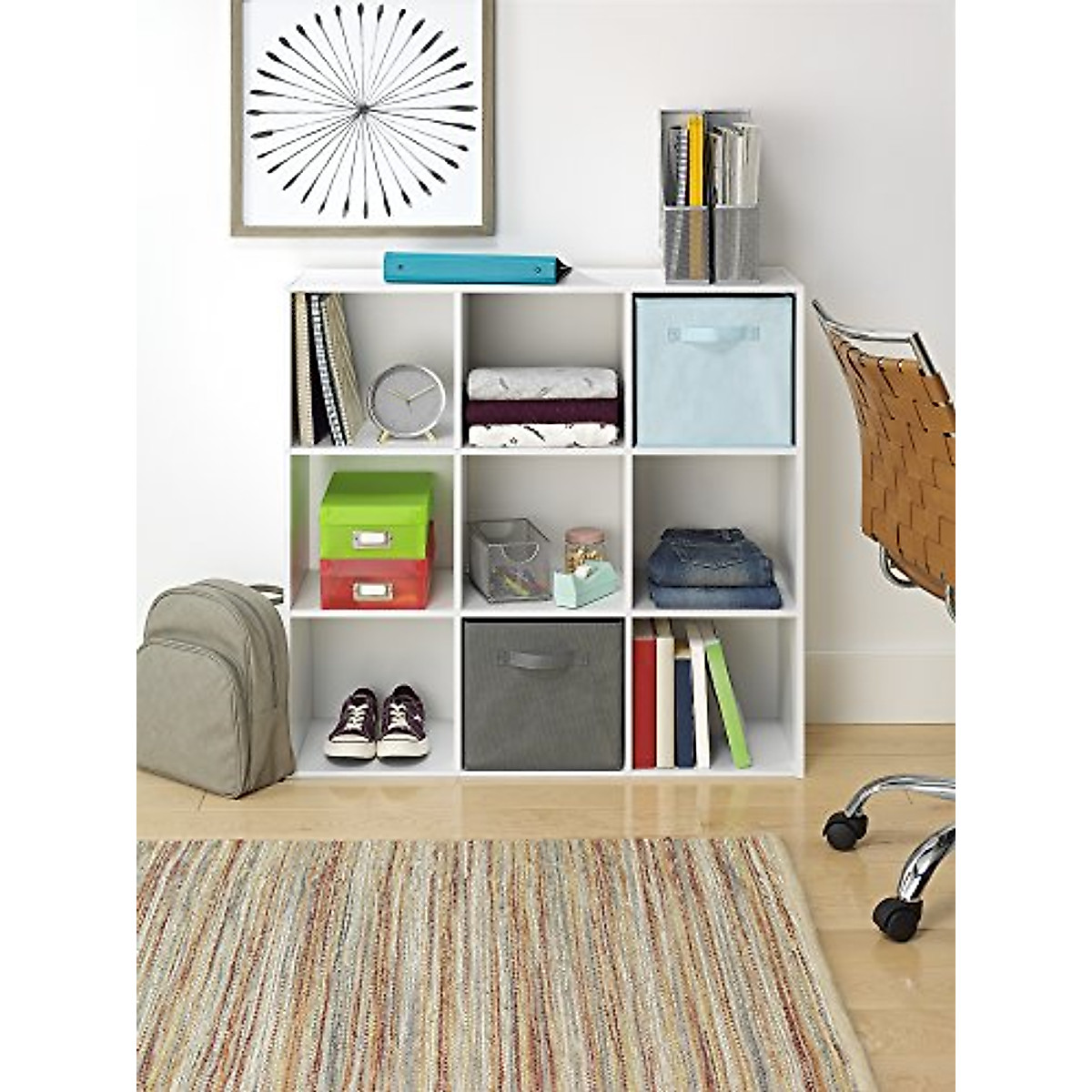 Whitmor 9 Cube Wood Storage Organizer - White (6422-8859-WHT-BB)