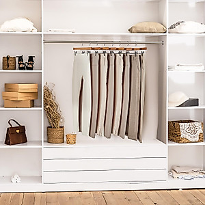 SMARTOR Wood Pants Hangers - 14inch, 20 Pack Skirt Hangers Shorts Hangers with 2-Adjustable Clips, Pants Hanger Wooden as Slack Hanger, Jeans Hangers, Trousers Hangers, Bottom Hangers - Natural