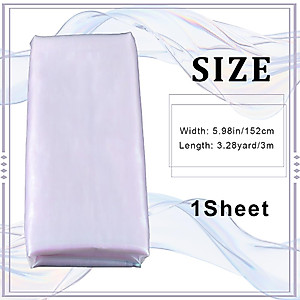 GORGECRAFT 3.3 Yards Magic Rainbow Laser Gradient Organza Iridescent Lace Voile Fabric Sheer 59.8 Inch Wide Metallic Holographic Gauze for Wedding Dress Curtain Background Photography(White)