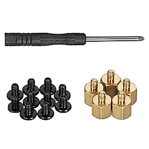 HanTof M.2 Standoff and Screw,NVMe Screw M.2 SSD Mounting Kit for M.2 Drives,Compatible ASUS Motherboard,M.2 Screw + Hex Nut Stand Off Spacer(5 Sets)+1 pcs Screwdriver