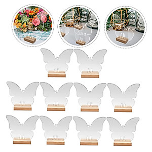10 Sets Butterfly Seat Card Acrylic Transparent Table Three-Dimensional
