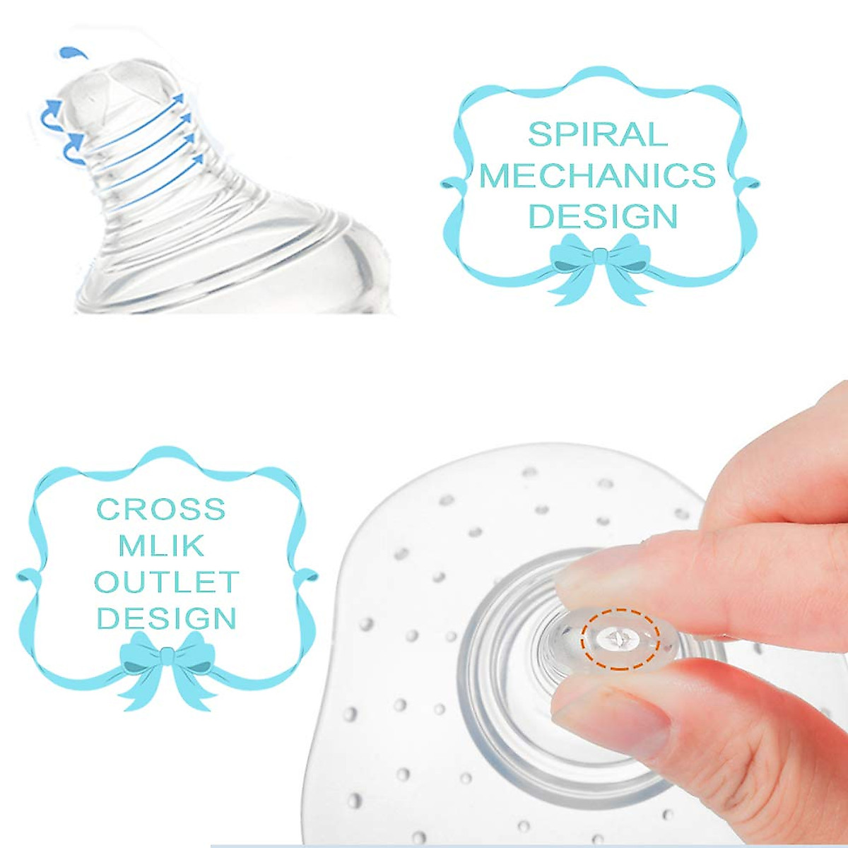 FJYQOP Nipple Shield, Premium Contact Nippleshield for Breastfeeding with Latch Difficulties or Flat Inverted Nipples, Clear