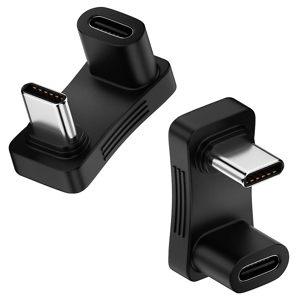 AreMe 180 Degree Angle USB C Adapter 2 Pack, 180° U Shape Male to Female 10Gbps PD 100W Adapter Compatible with Steam Deck, Switch, Laptop, Tablet, Phone and More Type C Devices