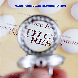 OGLE Waterproof Silver Magnifier Tourbillon Phases Moon Chain Fob Self Winding Automatic Skeleton Half Hunters Mechanical Pocket Watch (Silver Luminous)