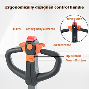 Apollo Full Electric Pallet Truck Lithium Power Pallet Jack Truck 3300 lbs Capacity 48" Lx27 W Forks for Material Handling, Strong Torque for Climbing, Suitable for Warehouse, Supermarket etc.