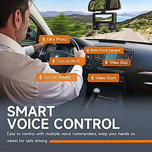 360° Dash Cam Front and Rear, 4 Channel FHD 4 * 1080P, Voice Control, CPL Filter, Car Camera with WiFi, Front 2K+1080P*2 Dash Camera for Cars, Free 128GB SD Card, Night Vision, 24H Parking Mode