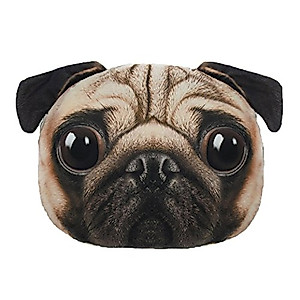 LFZ Pug Dog Shape Decorative Cushion Pillow for Indoor Sofa Chair Bed or Outdoor Beach Chair Car Travelling Vacation 15 inches