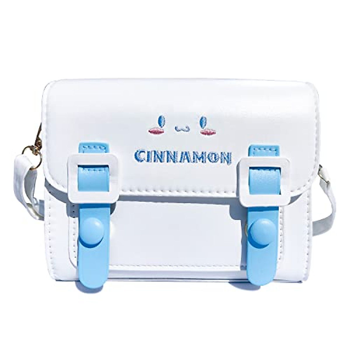QCHGE Kawaii Small Purses for Women-Japanese Anime Handbag-Cute Shoulder Bag-Leather Messenger Bags for Kids (Blue Cinnamoroll)