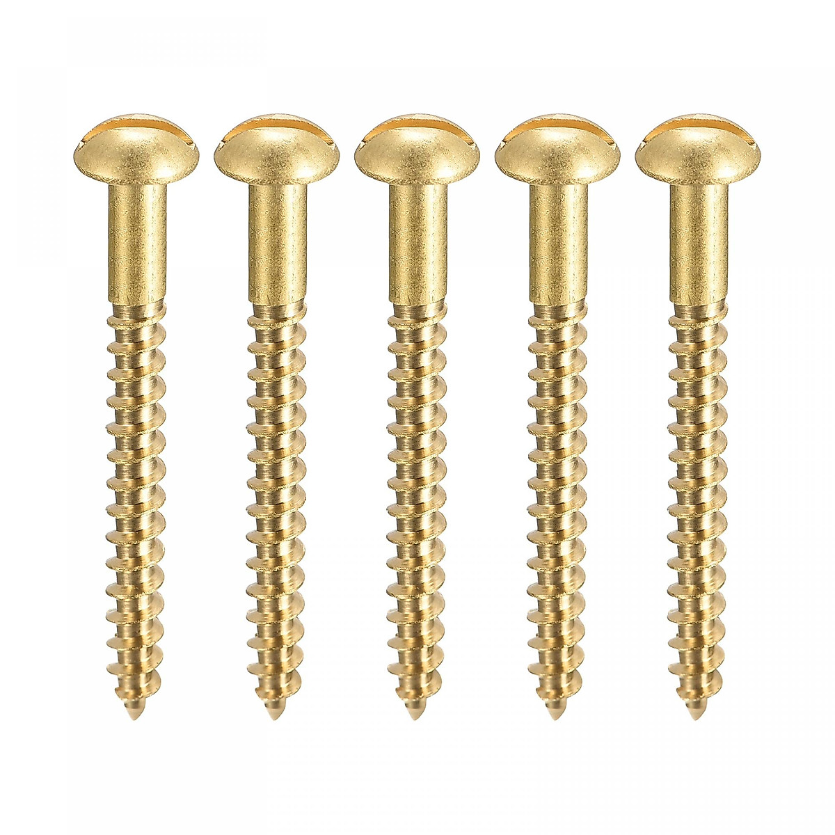 uxcell Wood Screws M4 x 40mm Slotted Round Head Brass Self-Tapping Screw 20 Pcs