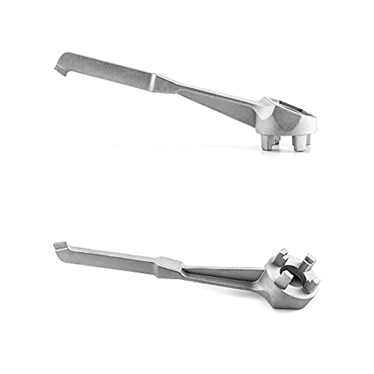 QWORK Drum Wrench, Aluminum Wrench Opener for 10 15 20 30 55 Gallon Barrels, 2" and 3/4" Bung Cap