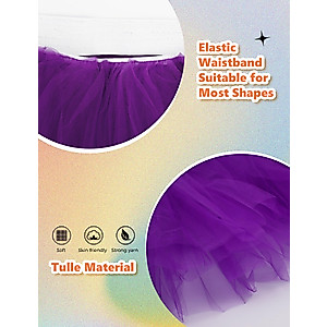 Tutus for Women Adult Tutu Tulle Skirts Costumes for Women 5 Layered Womens Purple Tutu Skirts for Girls Teens Halloween Ballet Minion Sexy Witch Purge Mario Mike Wazowski Sully Cookie Monster Crayon