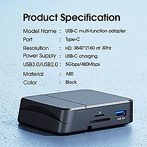 WYTR Type C to HDMI-Compatible Multi-Function Gaming Stand HUB Mini Portable Adapter 8-in-1 Multi-Port Hub