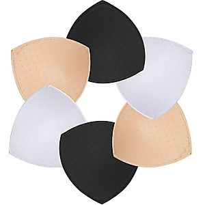 TopBine Bra Pads Inserts Triangle Sports Bra Replacement Pads Sew in Bra Cups Bra Push up for Dress Swimsuit (3 Color)