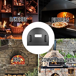 Karpevta Pizza Oven Door Stainless Steel Pizza Oven Door With Handle 25''X20'' Black Fit Most Outdoor Commercial Ovens
