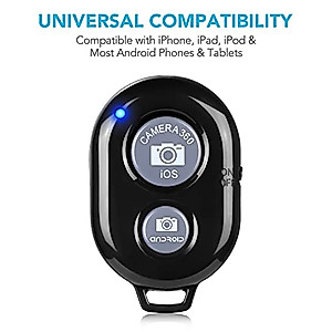 2 Pack Wireless Camera Remote Control - Wireless Remote for iPhone & Android Phones iPad iPod Tablet, Clicker for Photos & Videos