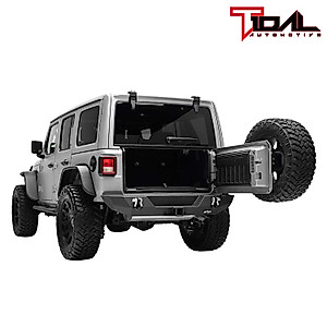 Tidal Steel Rear Bumper with Tire Carrier and Linkage Fit for 18-22 Wrangler JL