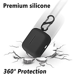 Geiomoo Silicone Case Compatible with Skullcandy Mod, Protective Cover with Carabiner (Black)