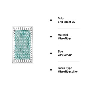 Nautical Fitted Crib Sheet,Soft Pastel Colored Ocean Sea Waves Pattern Summer Vibes Inspired Graphic Microfiber Silky Soft Toddler Mattress Sheet Fitted,28"x 52"x 8'',Baby Sheet for Boys Girls