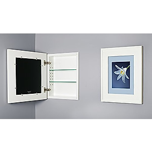 Fox Hollow Furnishings 13x16 Regular Concealed Cabinet - Medicine Cabinet with Picture Frame Door! (White)