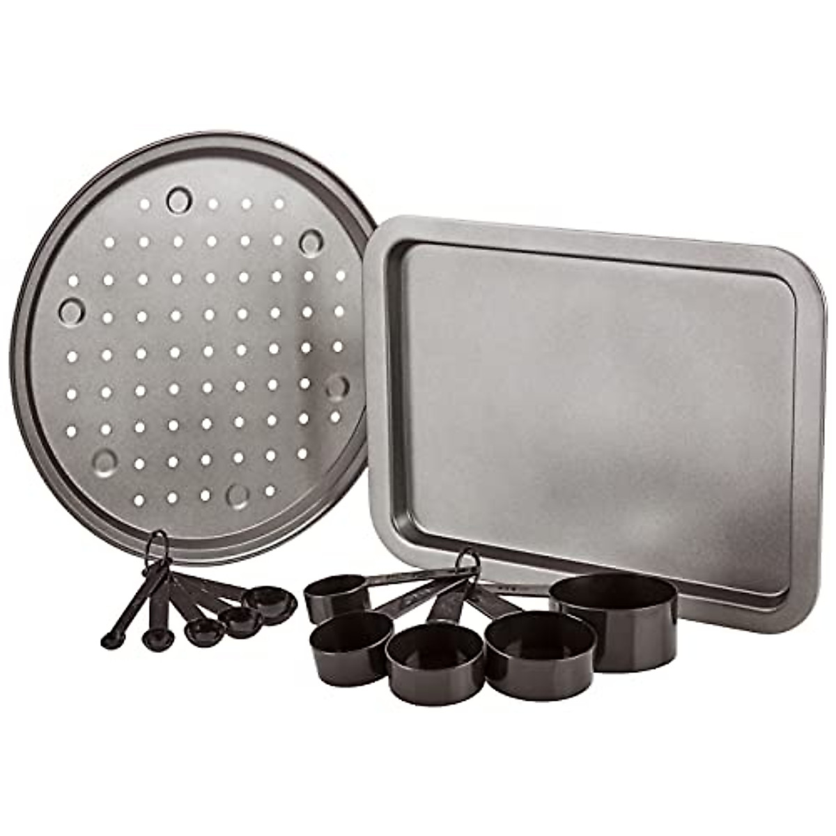 Gibson Home Back to Basics Nonstick Aluminum Cookware Set, 59-Piece, Black