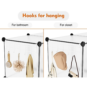 Closet Organizers and Storage 162L Closet Organizer 6 Cube Closet Shelves with Hook for Handing Storage Shelves for Storage Bins for Closet Storage