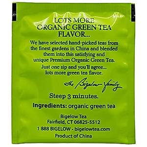 Bigelow Premium 100-Percent Organic Green Tea 150-Count Box, Individually Wrapped