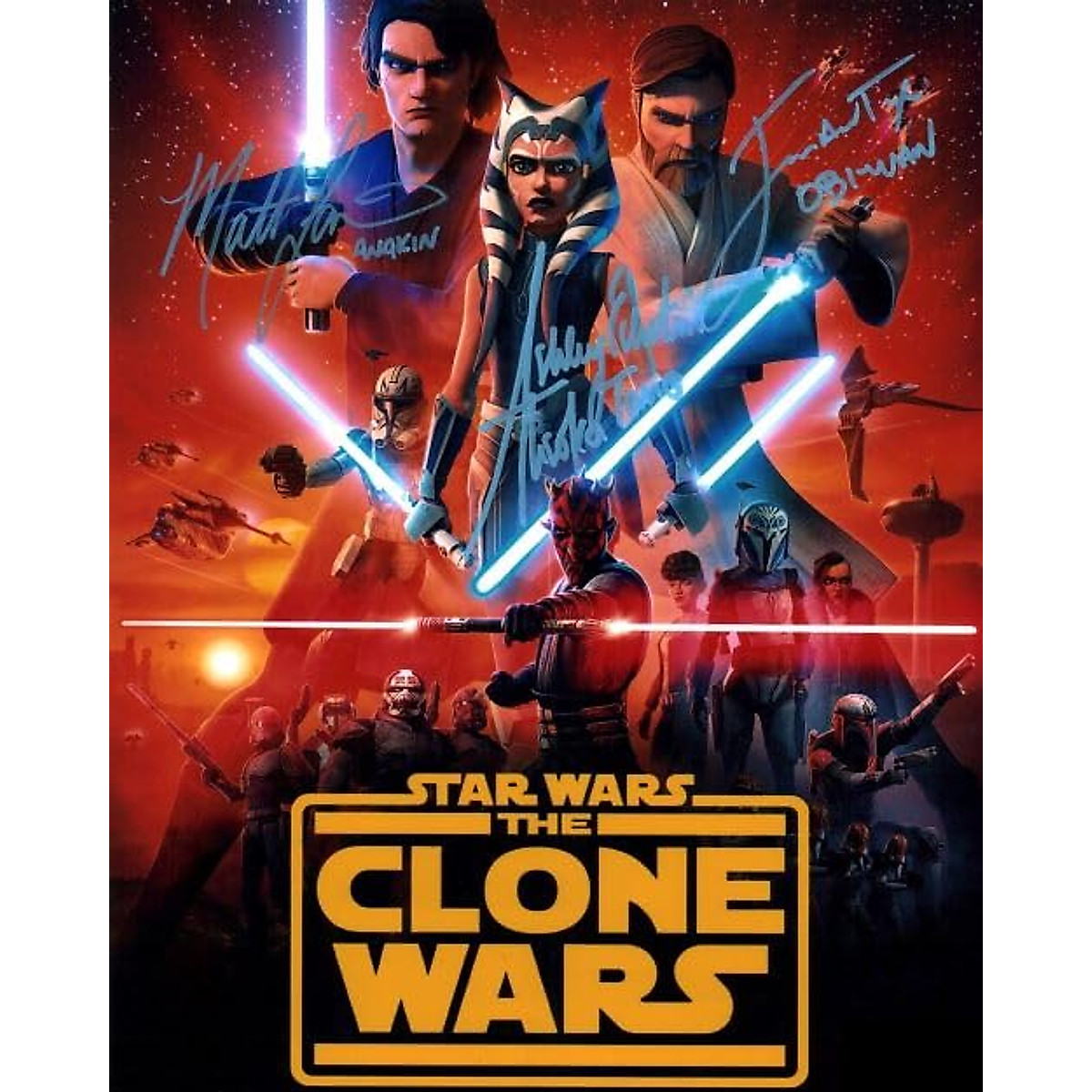 The Clone Wars Reprint/Reproduction Signed Autographed Photograph Photo Print (8 x 10 inches) MATT LANTER, ASHLEY ECKSTEIN, JAMES ARNOLD TAYLOR