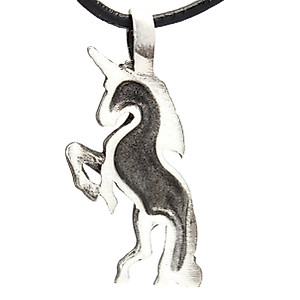 Trilogy Jewelry Pewter Mystical Unicorn Pendant on Leather Necklace