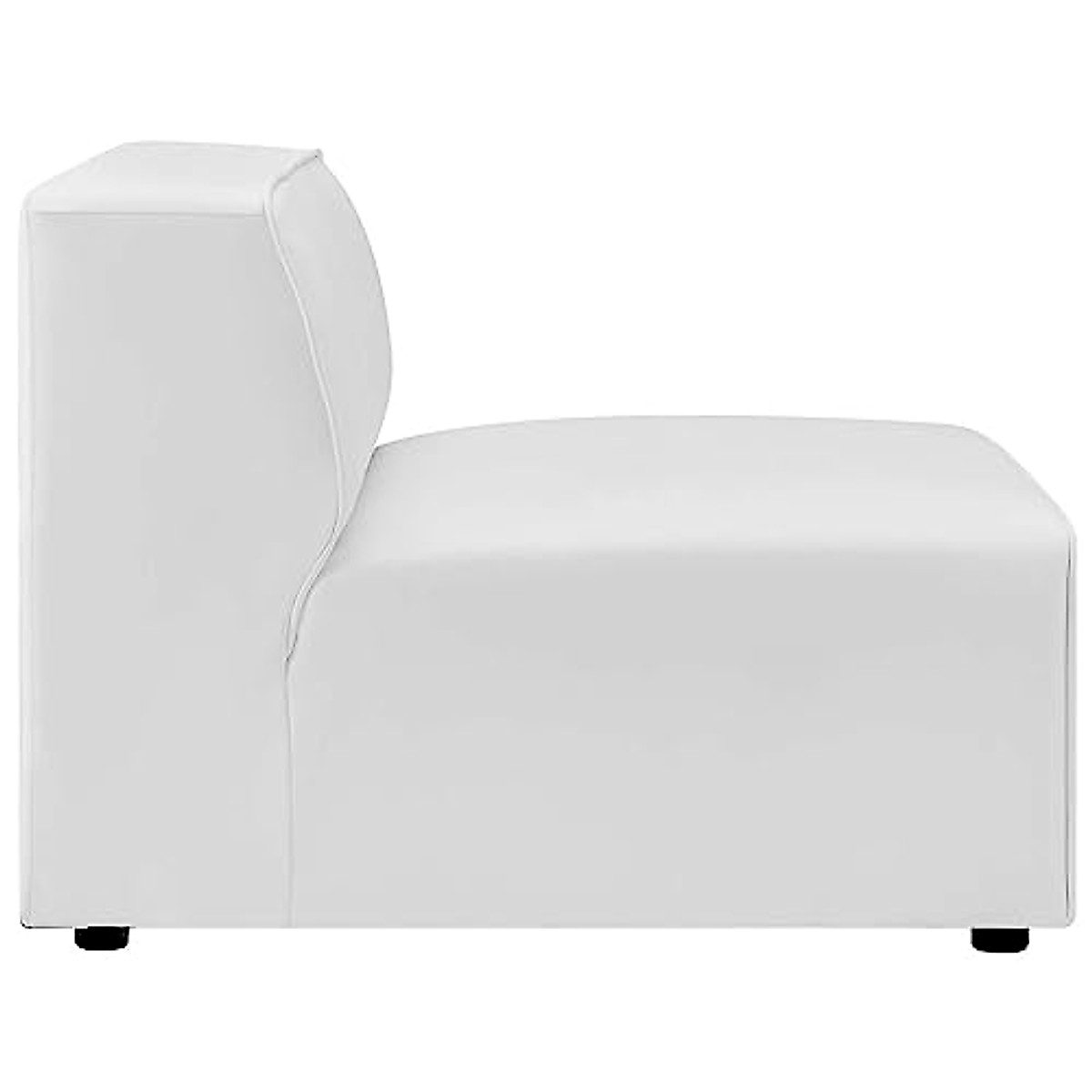 Modway Mingle Vegan Leather Sectional Sofa Armless Chair, White