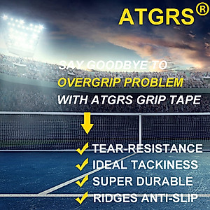 ATGRS Tennis Grip Tacky Tennis Racket Grip Tape Absorbent Anti-Slip Tennis Overgrip for Tennis Badminton Pickleball Racquet Handle Grip with Damping Ridges Overgrips (Blue)